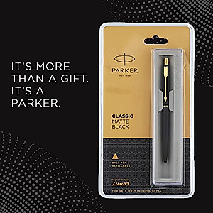 Parker Classic Matte Black Gold Trim Ball Pen