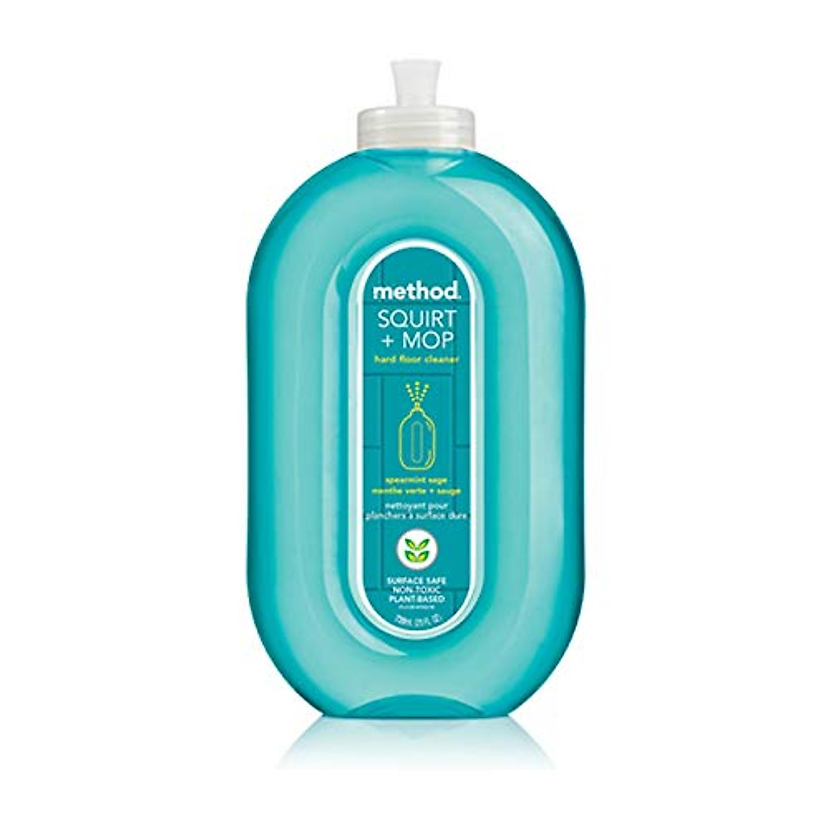 Method Hardwood Floor Cleaner Squirt + Mop Bottle, Spearmint Sage, For Sealed Hardwood and Laminate Floors, 25 Fl Oz (Pack of 1)