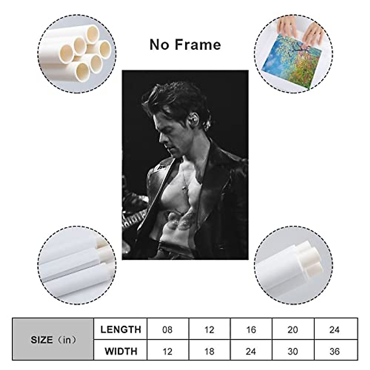 Harry music House Styles in Concert 2021Black And White Photo Poster Canvas Wall Art Prints for Wall Decor Room Decor Bedroom Decor Gifts 08x12inch(20x30cm) Unframe-style