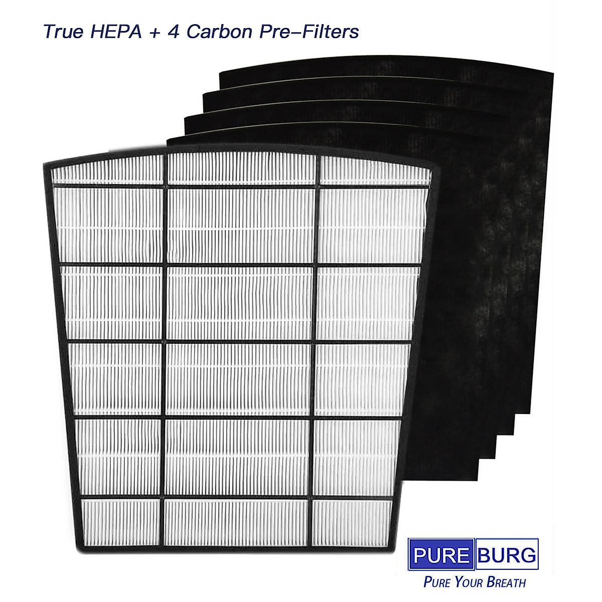PUREBURG HP800 True HEPA Replacement Filter Set Compatible with Hunter HP800 Air Purifier, Replace Part H-HF800-VP H-PF800,H13 Activated Carbon Pre-Filter