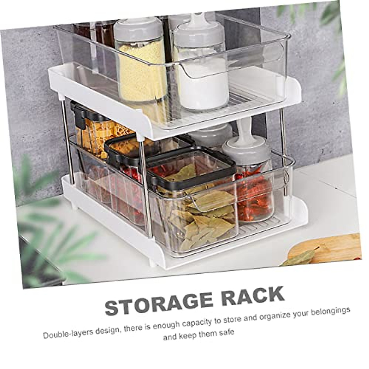 Cabilock Sliding Rack Makeup Organizer Box Storage Dresser Desk Vanity Storage Drawers Organizer Under Sink Organizer Bathroom Organizer Cosmetics Display Shelf Kitchen Rack Bathroom Tray