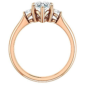 14K Gold 1 CT Pear Cut VVS1 Colorless Moissanite Engagement Ring for Woman Bridal Set Handmade Diamond Wedding Rings for Her (11)