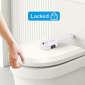 Toilet Locks Baby Proof - OKEFAN Toilet Seat Lock Child Safety for Toddlers Adhesive Kids Proofing Toilet Lid Lock Easy to Install No Drill Needed (1)