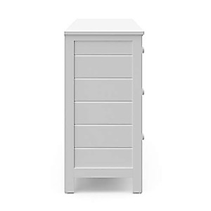Stork Craft STORKCRAFT Moss 6 Drawer Double Kids Bedroom Dresser, 17.05x48.07x34.49(LxWxH) inches (Pack of 1), White