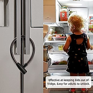 Rofio Fridge Lock, Refrigerator Lock with Keys, Childproof Lock for French Door Fridge and Cabinet