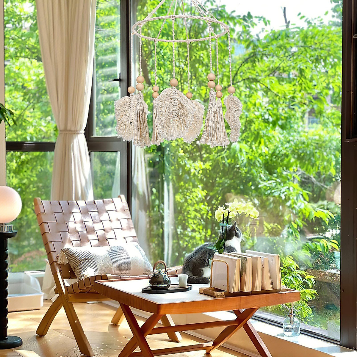 Boho Crib Mobile Handmade Neutral Crib Mobile Hanging Ceiling Mobile Nursery Decoration for Nursery Room Decor