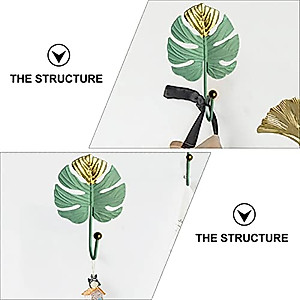 Alipis 2pcs Shaped Novel Wall Rack Mini Metal Design Key Gift Rustic for Coat Idea Art Bags Decorations Palm Multifunctional Keys Mounted Hooks Shape Leaf Hanger Tropical Towel Bathroom