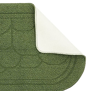 Juvale Half Circle Door Mat for Indoors and Outdoors (Green, 30 x 18 Inches)