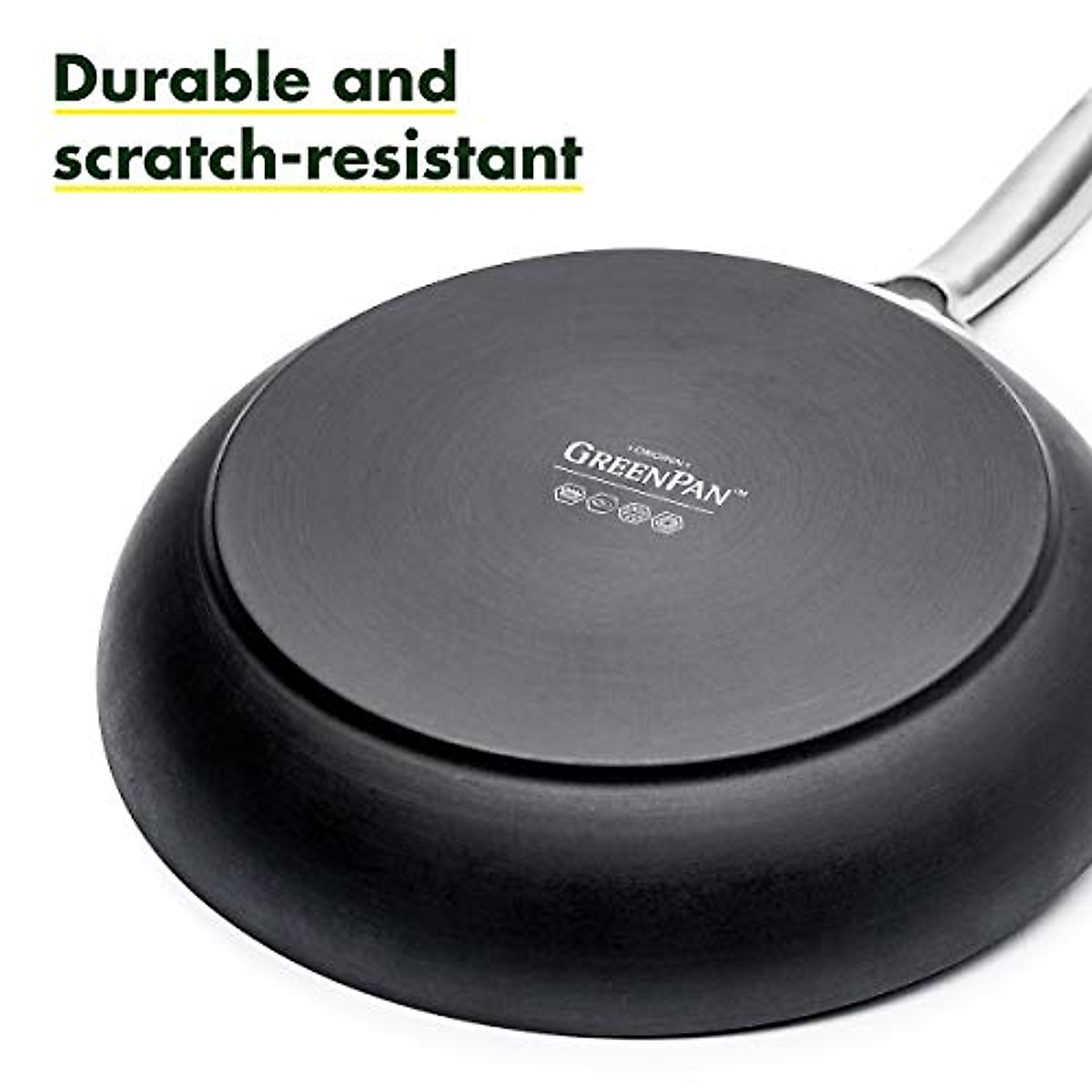 GreenPan Paris Pro Hard Anodized Healthy Ceramic Nonstick, 11 Piece Cookware Pots and Pans Set with Stainless Steel Lids, PFAS-Free, Dishwasher Safe, Grey