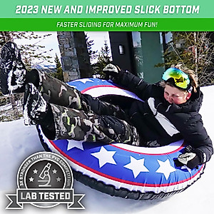 GoSports 44 in Heavy-Duty Winter Snow Tube with Premium Canvas Cover - Commercial Grade Sled - Choose Your Style