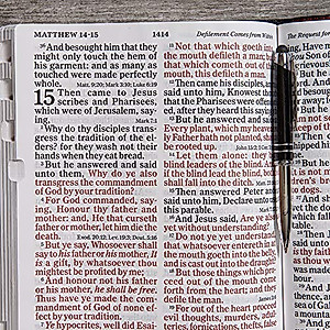 KJV Super Giant Print Reference Bible, Black Genuine Leather, Indexed, Red Letter, Pure Cambridge Text, Presentation Page, Cross-References, Full-Color Maps, Easy-to-Read Bible MCM Type