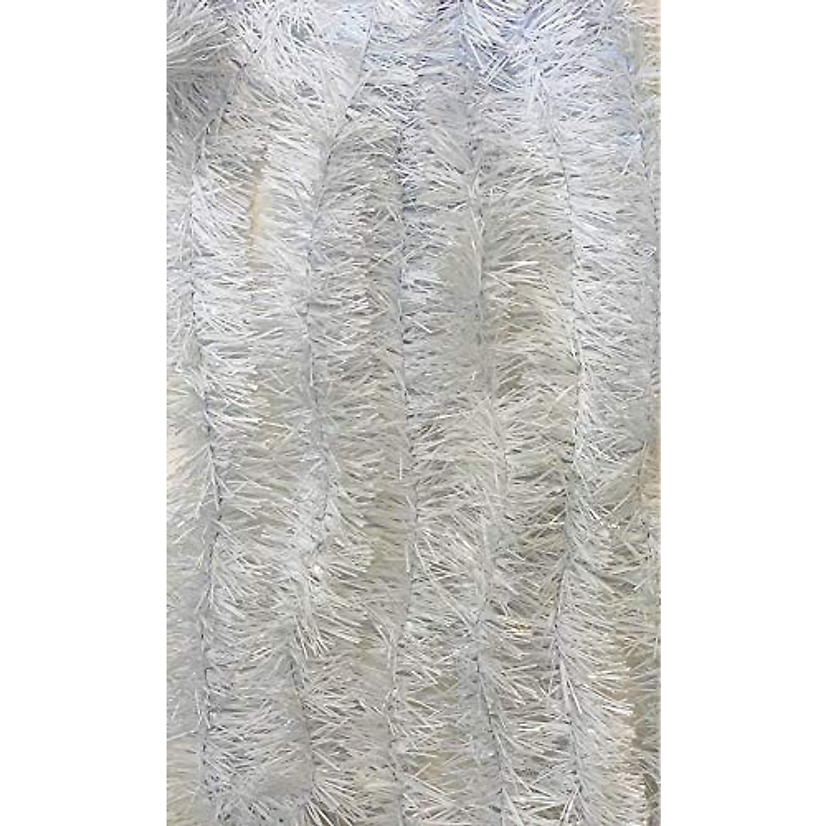 Fix Find - White Tinsel Garland (15ft Long x 2.25in Thick) - Elegant Hanging Metallic Holiday Tinsel Garland for Holiday & Party Decorating