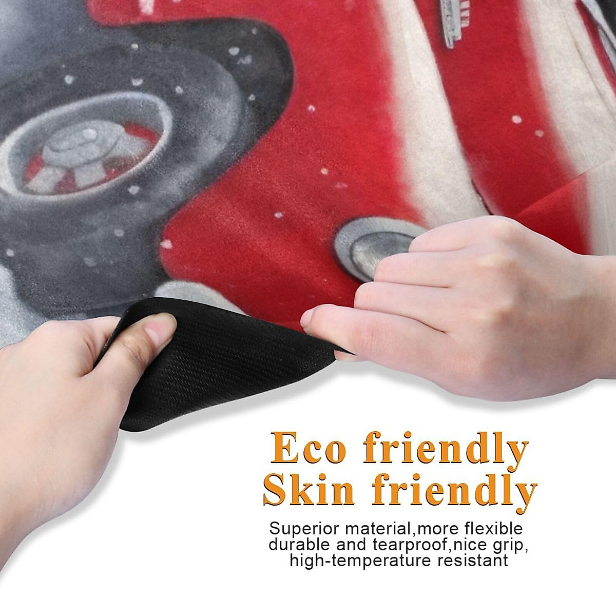 GOODOLD Red Truck Farm Christmas Yoga Mat, 71 x 26 Inch Non-slip Yoga Mats Folding Travel Exercise Mat Indoor Outdoor Gym Pilates with Storage Bag for Women Men