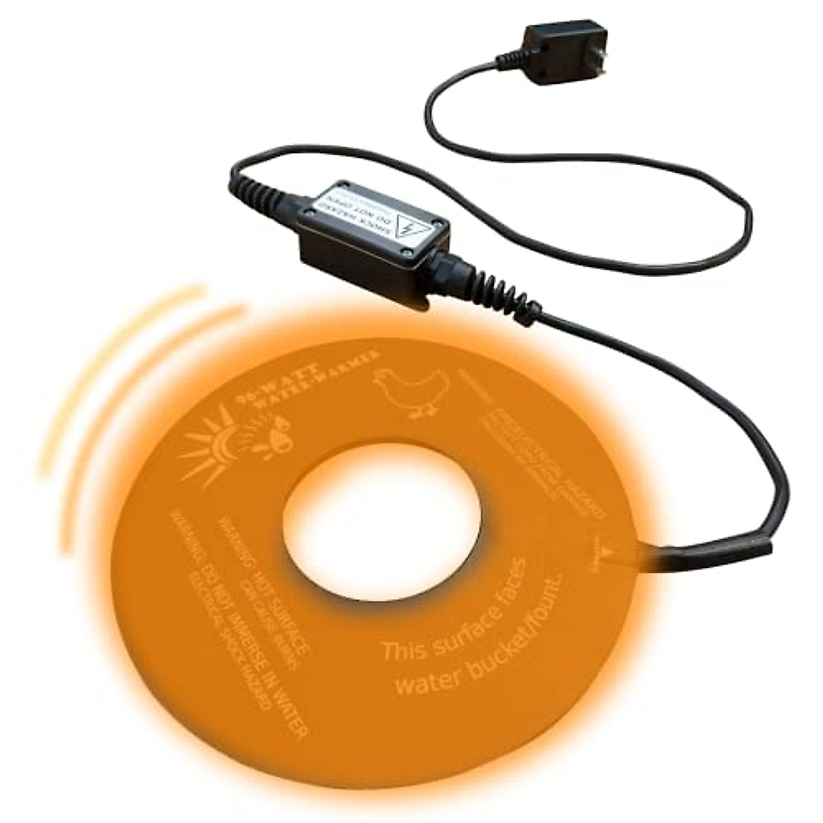 STOLTCO Heated Base with Thermostat for Metal Founts & Buckets Water Warmer 96w for 1-6 Gallons to 0-Degrees F,