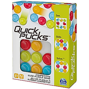 Spin Master Games Quick Pucks, Pattern Matching On-The-Go Puzzle Game, for Adults and Kids Ages 8 and up