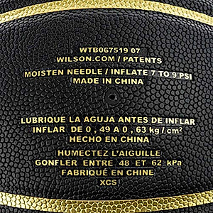 WILSON Men's NCAA Highlight Basketball, Black/Gold, Official