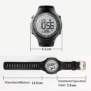 EZON Digital Sport Watch for Outdoor Running with Countdown Timer and Stopwatch Waterproof Mens Black Watch Black L008A11