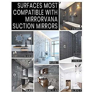 MIRRORVANA Fogless Shower Mirror for Shaving with Upgraded Suction, Dual Anti Fog Design, Shatterproof Surface & 360° Swivel, 8" x 7"
