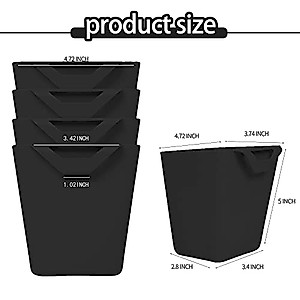 SMGSP 5 Pack Cart Hanging Cup Holder, Rolling Cart Accessories Utility cart Accessories Hanging Bins, Pencil Holder Hanging Trolley Basket, Planter Hanging Buckets for Home Kitchen (Black)