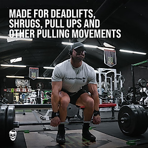 Gymreapers Weight Lifting Hooks (Pair), Heavy Duty Power Wrist Straps Hand Grip Support for Deadlifts, Pull Ups, Shrugs - Gym Gloves for Men and Women (Black)