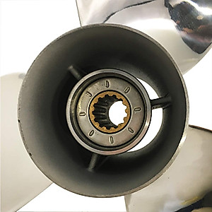 ARKDOZA 3 Blade Polished RH Props for Tohatsu 35/45/50HP Outboard Stainless Steel Propeller 11.6x11