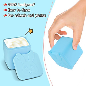 AVAIDave Leakproof Dips Container,4oz Silicone Salad Dressing Container Dipping Sauce Container Compatible with Bento Lunch Box, Snack Condiment Container Dipping Sauce Cups with Lids,2 pcs