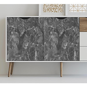 Guvana Matte Marble Contact Paper for Countertop 15.7''x78.7'' Removable Grey Wallpaper Marble Peel and Stick Wallpaper Matte Marble Contact Paper Waterproof Self Adhesive Wallpaper for Kitchen Decor