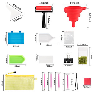 Diamond Painting Storage Containers,60 Slots Diamond Storage Box with Tools,Portable Bead Storage Container,Diamond Painting Accessories kit.