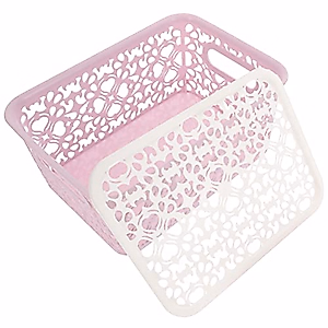 ABOOFAN Cube Storage Box plastic storage basket with lid baskets with lids storage baskets with lid plastic storage bins with lids hollow out basket clothing drawer Popcorn Bowl