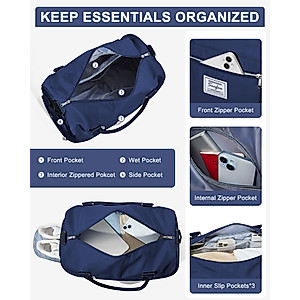 Gym Bag Womens Mens with Shoes Compartment and Wet Pocket Travel Duffel Bag for Women for Plane Sport Gym Tote Bags Swimming Yoga Waterproof Weekend Overnight Bag Carry on Bag Hospital Holdalls