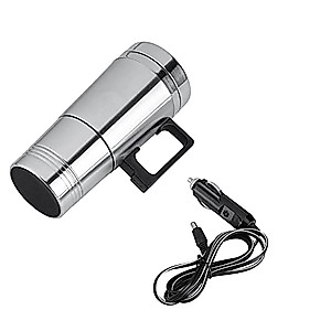 Car Heating Cup,Car Electric Heating Cup Kettle 12V/24V 300ml Car Electric Coffee Tea Water Mug Vehicle Heating Drinking Cup Bottle(24V)