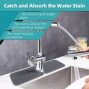 Sink Faucet Mat for Kitchen: PoYang Kitchen Sink Splash Guard Behind Faucet, Kitchen Faucet Absorbent Mat, Faucet Mat for Kitchen Sink, Microfiber Cloth Faucet Mat (4 Pack, 17.7''x4.7'')