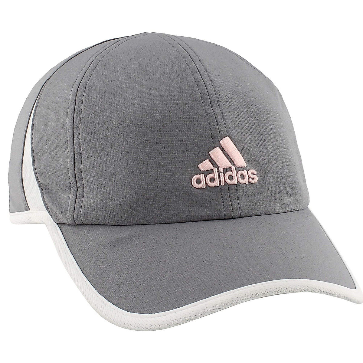 adidas Women's Adizero II Cap, Grey/White/Hawthorne Pink, One Size