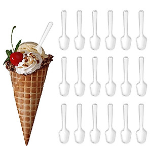 ericotry 500Pcs 7.5cm/3inch Mini Clear Mini Plastic Spoons Disposable Tasting Spoon Scoops for Dessert Ice Cream Appetizer Cake Spices Food Supply