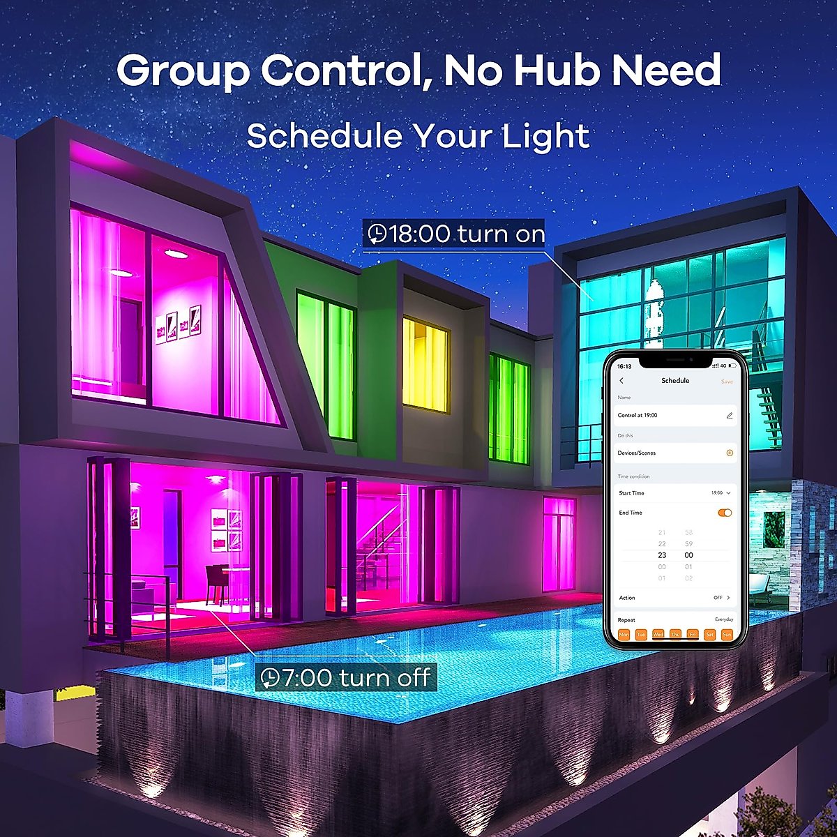 Linkind Smart Light Bulbs with Remote Control, Smart Bulb That Work with Alexa & Google Home, 16 Million Color Changing Light Bulbs 60W, A19 E26 2.4Ghz WiFi Light Dimmable,1800K-6500K,800lm 4 Pack