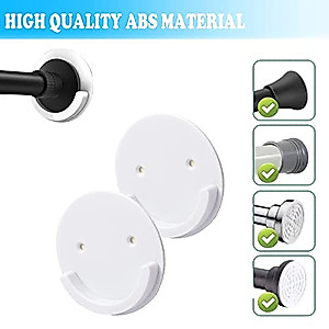 2 Pack Shower Curtain Rod Holder Universal Acrylic 3M Adhesive Wall Mount Bracket ,Shower Curtain Rod Mount Retainer for Wall(Shower Rod Not Included) For Bathroom