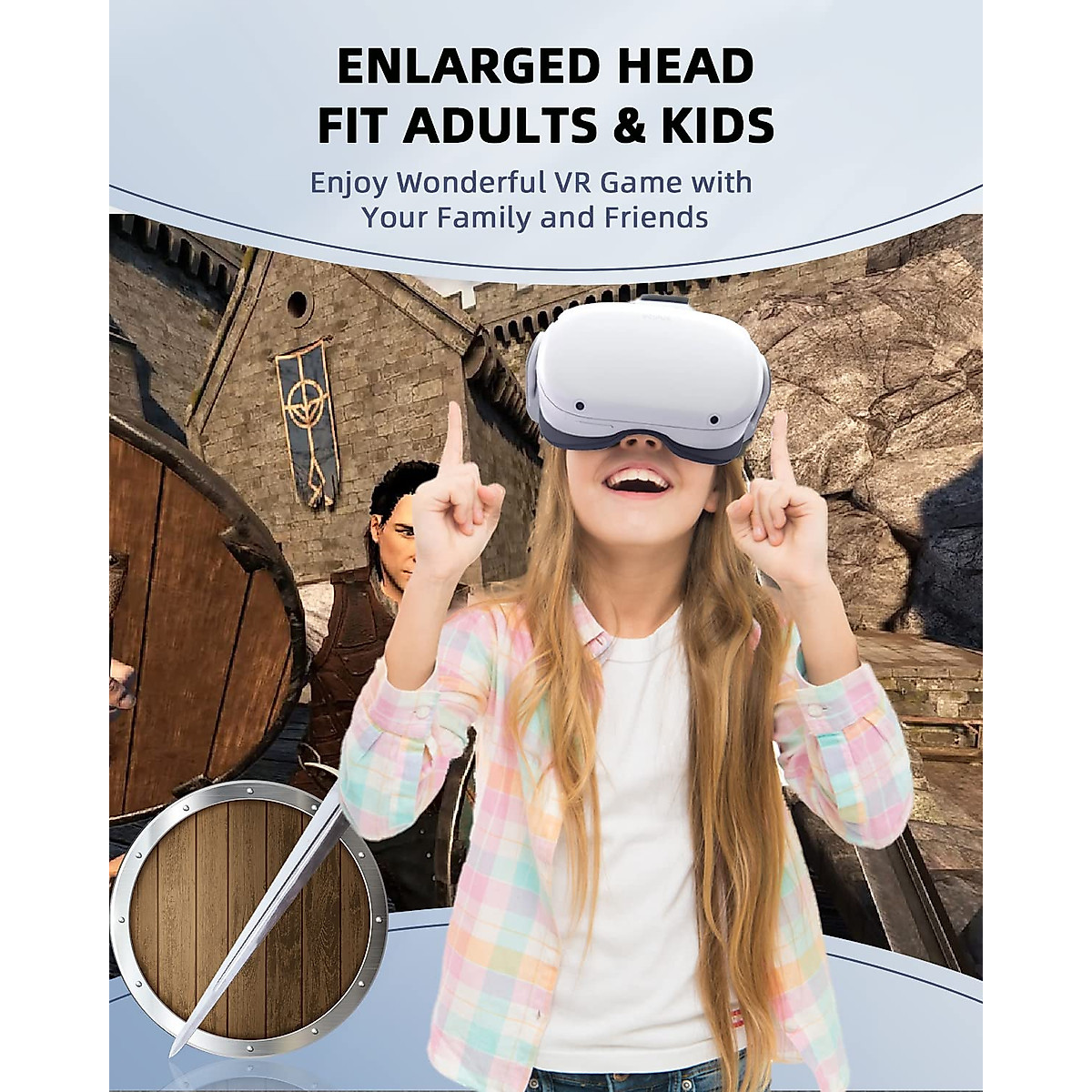 Head Strap Compatible with Meta/Oculus Quest 2, IFoo Lightweight & Adjustable Quest 2 Head Strap, Replacement for Elite Strap, Enhanced Support & Comfort Reduce Head Face Pressure in VR, No Battery