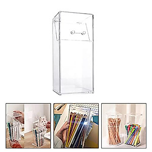 Housoutil 2Pcs Acrylic Makeup Brush Holder Organizer with Lid, Clear Makeup Organizer, Cosmetic Brush Storage Organizer Pen Holder for Bathroom, Dresser, Vanity and Countertop