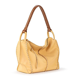 The Sak Los Feliz Hobo in Leather, Lined, Roomy Shoulder Purse, Buttercup