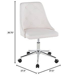 LumiSource Marche Task Chair, Home Office Chair with Wheels, Leather Desk Chair, Computer Chair, Home Office Desk Chair Comfy, Contemporary Desk Chair