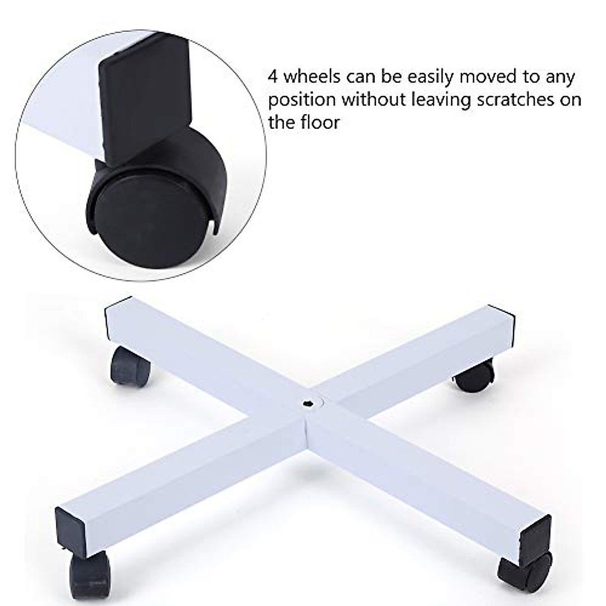 Ejoyous Magnifying Floor Lamp, 5X Glass Lens LED Magnifier Facial Light Rolling Floor Standing Salon Beauty Skincare Tattoo Manicure Equipement with Adjustable Gooseneck - White