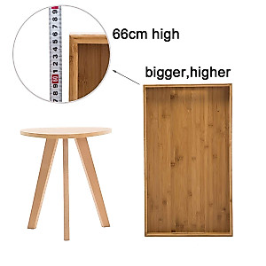 GOBAM Bamboo Extra Large Ottoman Tray, 26 x 15 inches - Wooden Tray for Dining Table & Parties, Serving Tray with Handles for Food, Cheese, Snacks, Tea, Coffee & Wine - Natural