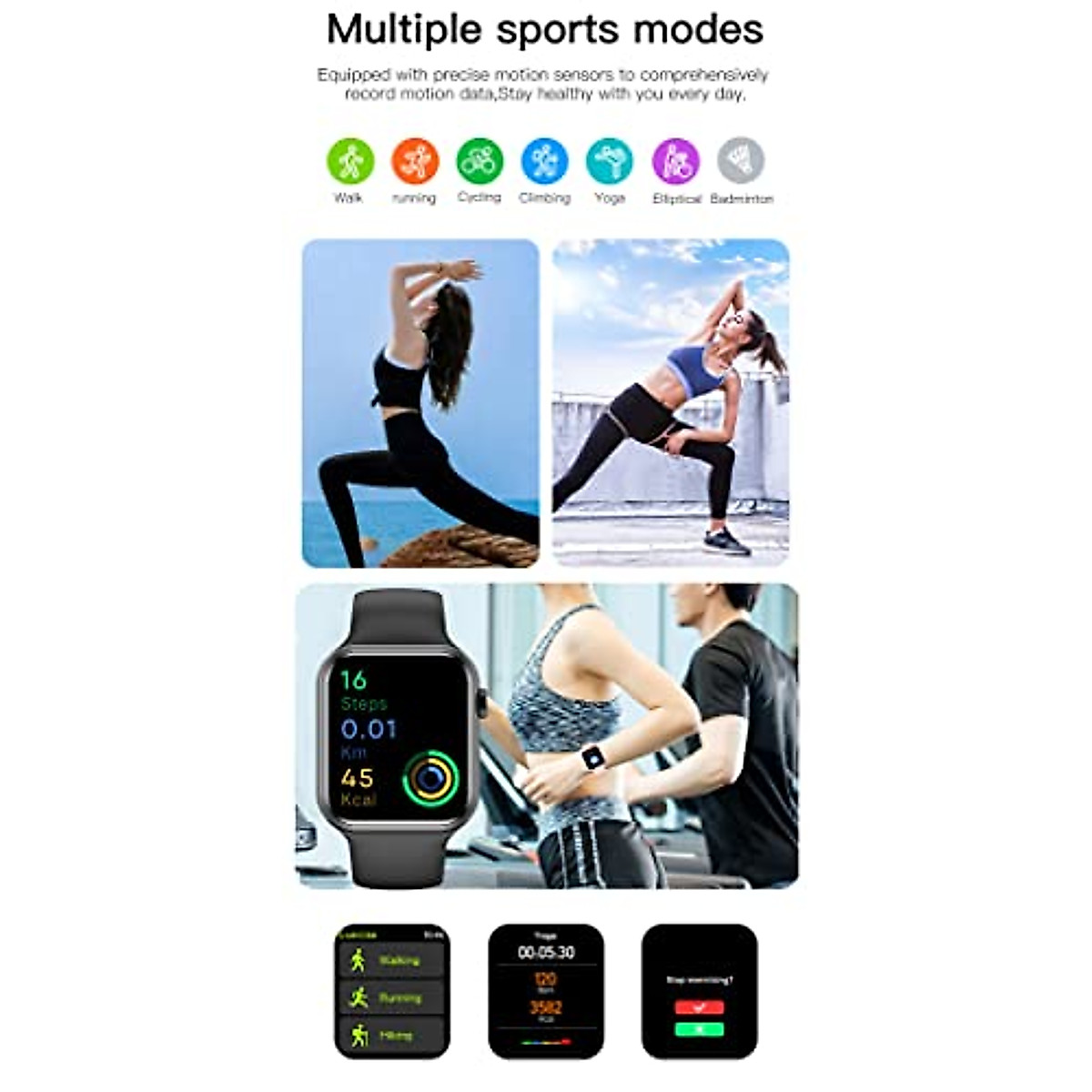 Calibree Watch Series 8, 1.69'' Full HD Smart Watch for Android Phones & iPhones, IP67 Fitness Tracker with Heart Rate, Sleep Monitor, SpO2, Pedometer, Smart Watches for Women, Smart Watches for Men