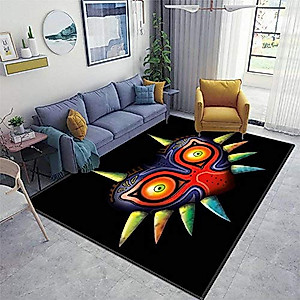 Majora's Mask Area Rugs Non-Slip Floor Mat Doormats Home Runner Rug Carpet for Bedroom Indoor Outdoor Kids Play Mat Nursery Throw Rugs Yoga Mat