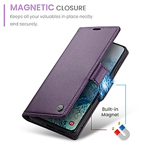 Samsung S20+ Plus Wallet Case with Card Holder Kickstand Magnetic,Leather Flip Case for Samsung Galaxy S20+ Plus 6.7 Inch[Not for S20 or Ultra] (Purple)