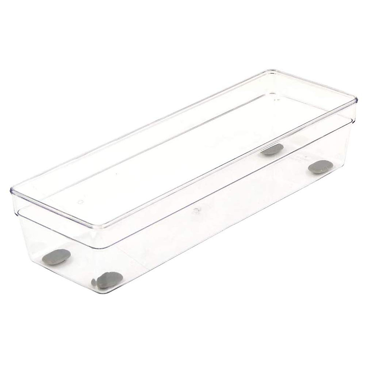 Glad Clear Plastic Organizer Bin – 9.5” x 3” x 2.2” Drawer Storage Tray with Non-Slip Feet