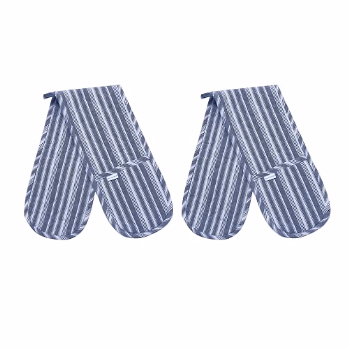 WHITEWRAP Quilted Double Oven Mitt |35”x7.5”| Heat Resistant Oven Gloves to Protect Hands and Arms| Cooking Gloves | BBQ, Cooking, Baking, Grilling, Microwave | Handling Hot Pots and Pans |2-Pack Blue