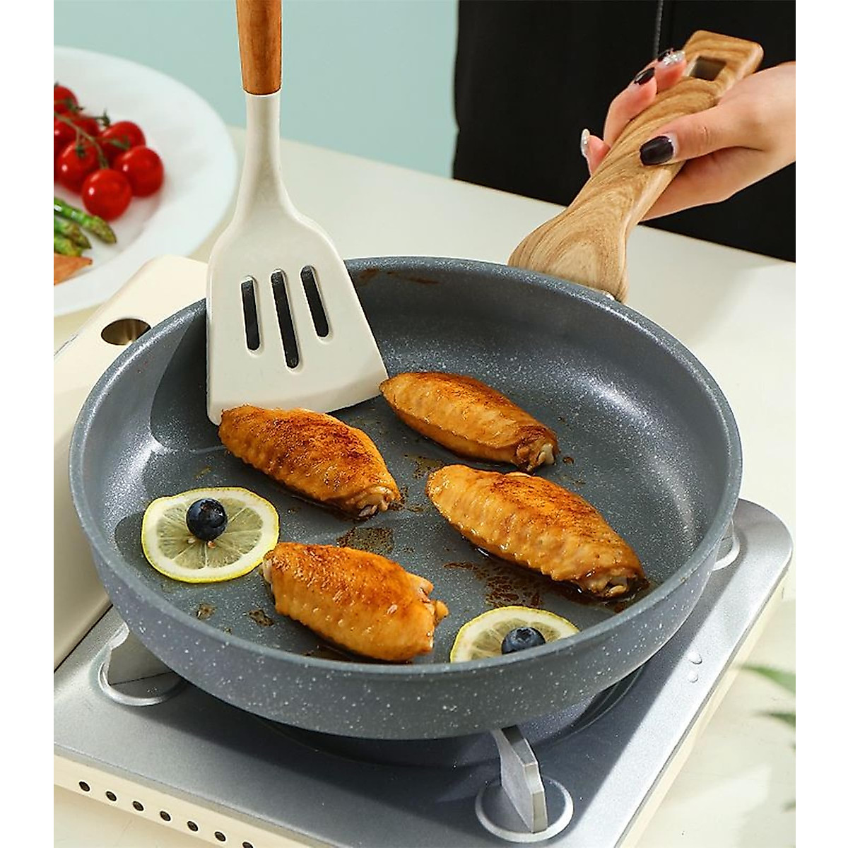 TURIMON Non Stick Frying Pan Skillet - 8.6 Inch Granite Fry Pan Nonstick, Skillets And Frying Pan Cooking Pan, Small Pan, PFOA and PFOS Free
