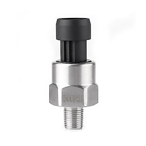 500 PSI Pressure Transducer Sender Sensor with Connector 1/8" NPT Thread Stainless Steel Pressure Transducer for Oil Fuel Air Water (500PSI)