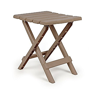 Camco 21045 Small Quick-Folding Adirondack Table, Plastic, Taupe